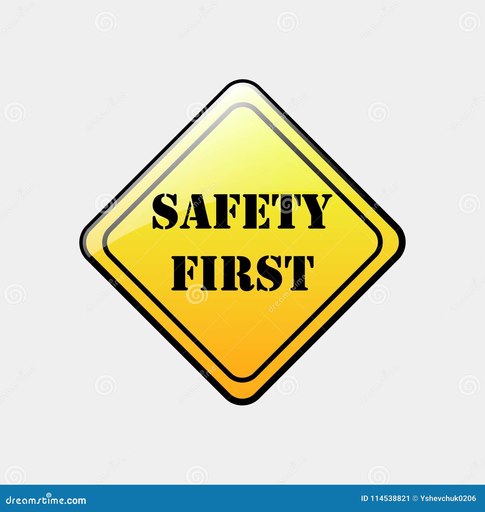 Safety First Icon. Grey Background. Vector Illustration. Stock Vector ...