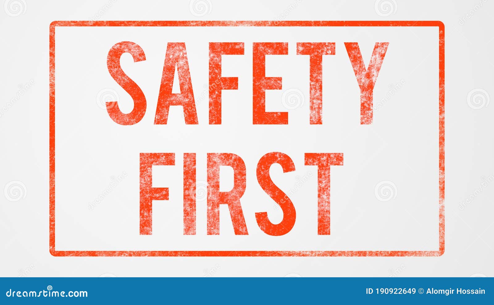 Safety First Grunge Text on White Background Stock Illustration ...