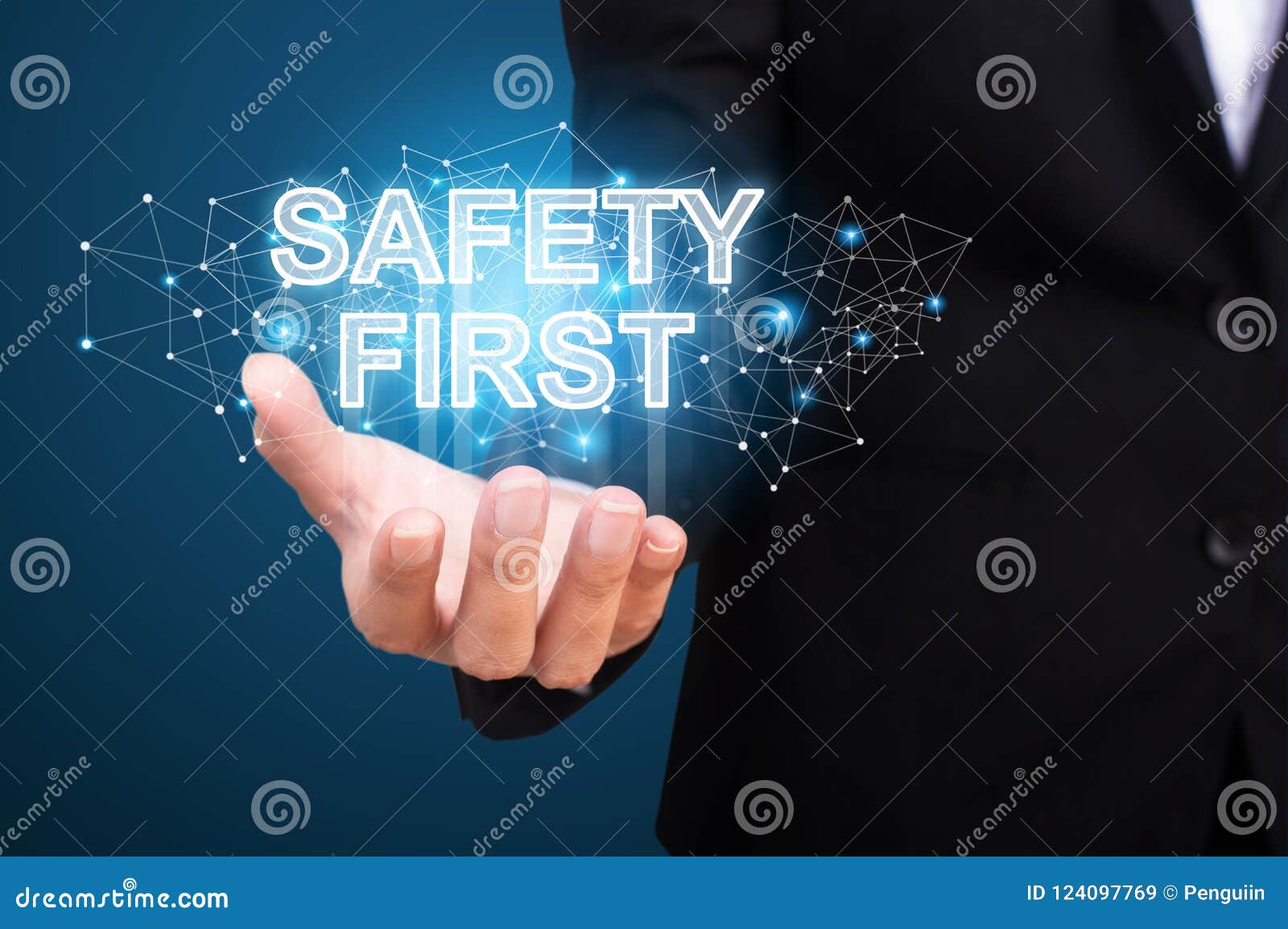 Safety First in the Hand of Business. Safety First Concept Stock Image ...