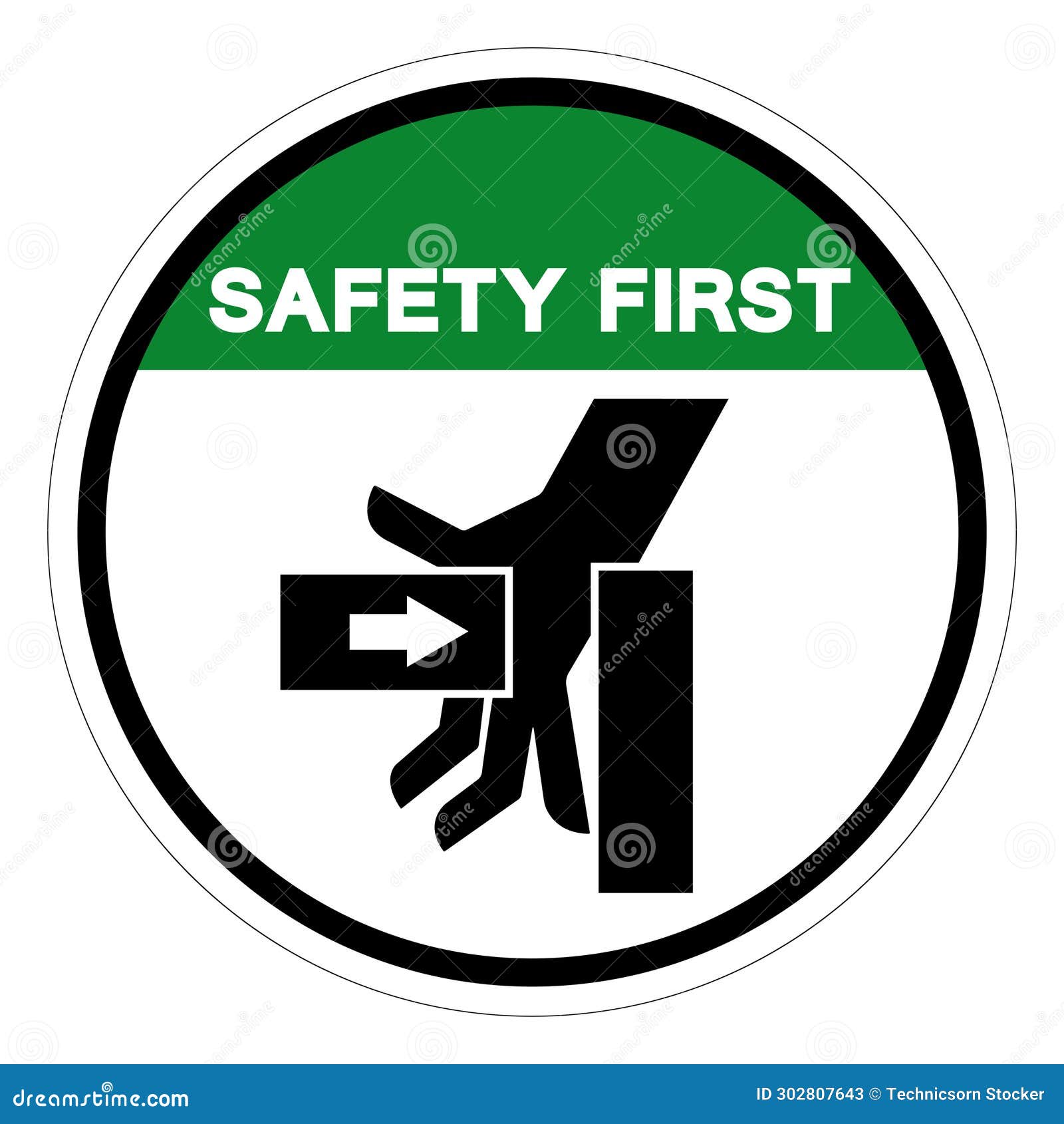 Safety First Hand Crush Force from Left Symbol Sign, Vector ...