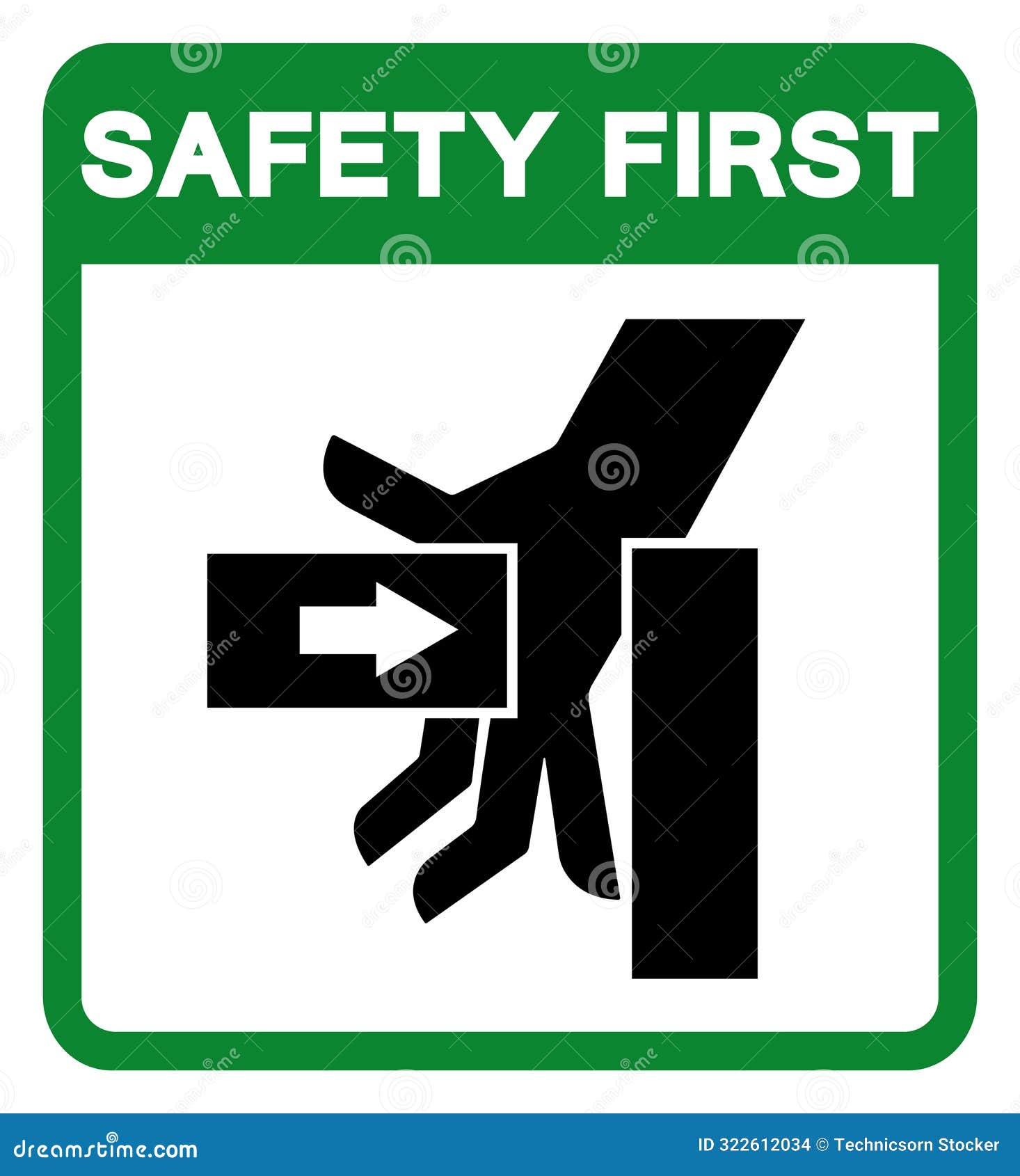 Safety First Hand Crush Force from Left Symbol Sign, Vector ...