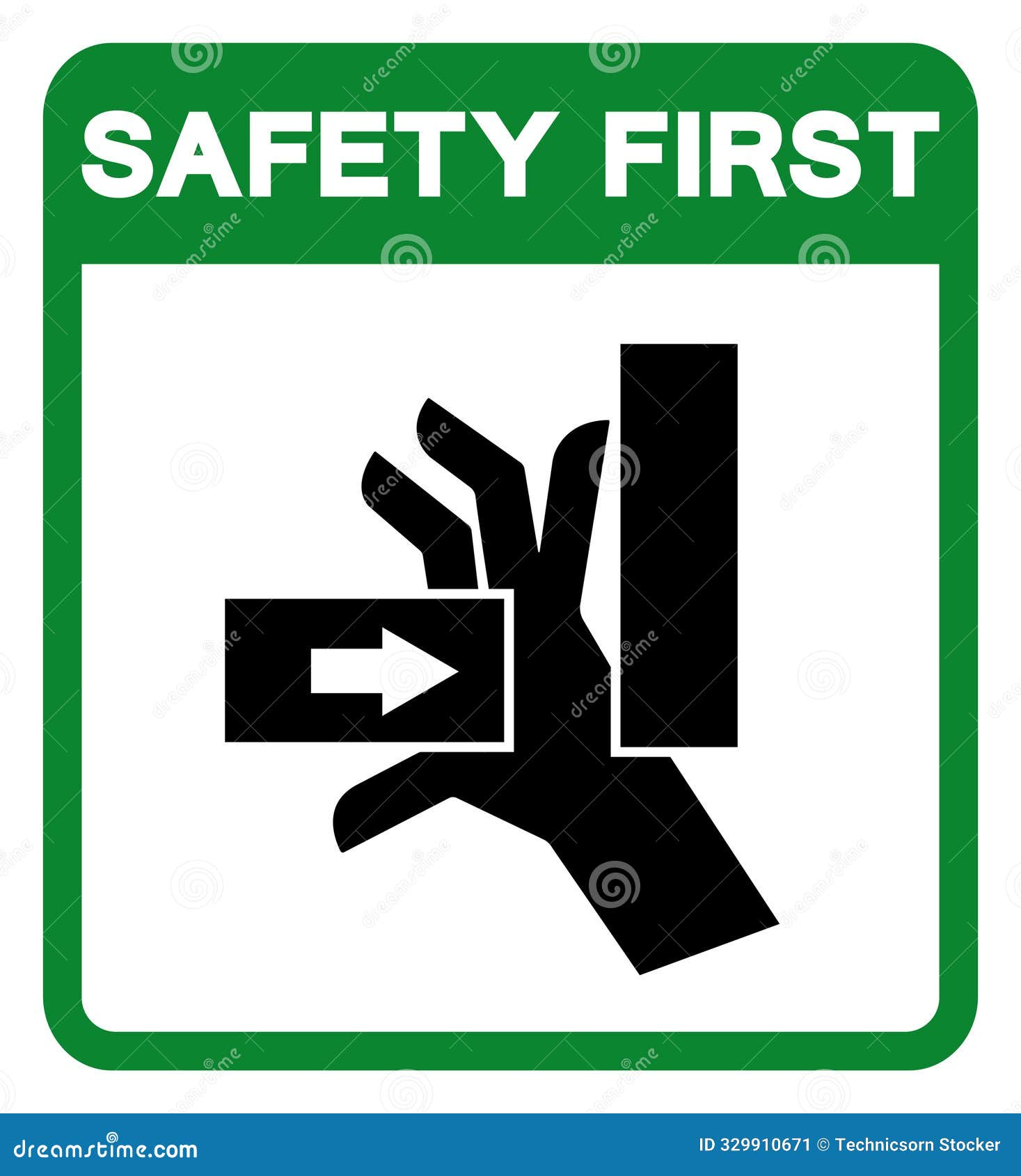 Safety First Hand Crush Force from Right Symbol Sign, Vector ...
