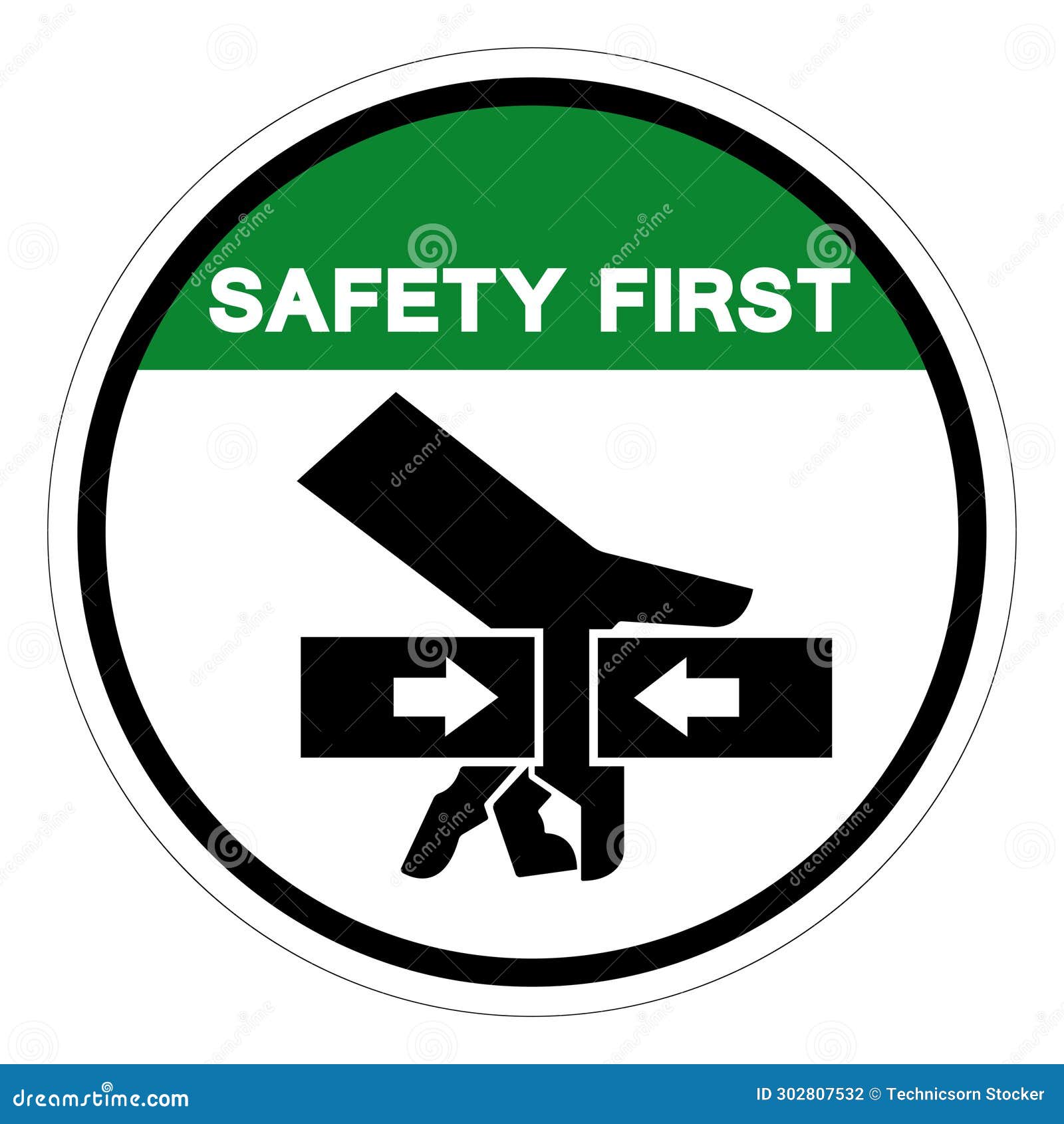Safety First Hand Crush Force from Two Sides Symbol Sign, Vector ...