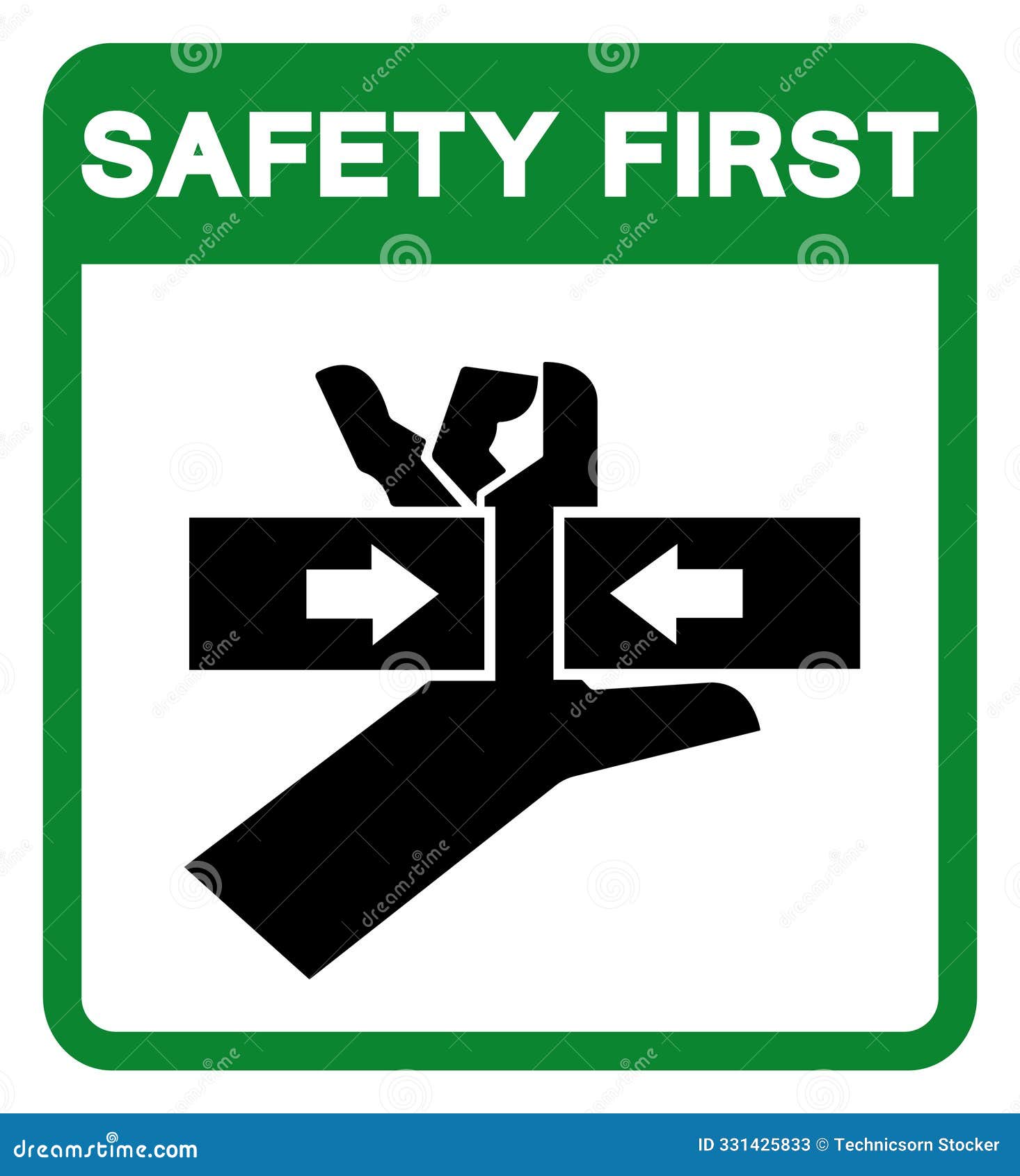 Safety First Hand Crush Force from Two Sides Symbol Sign, Vector ...