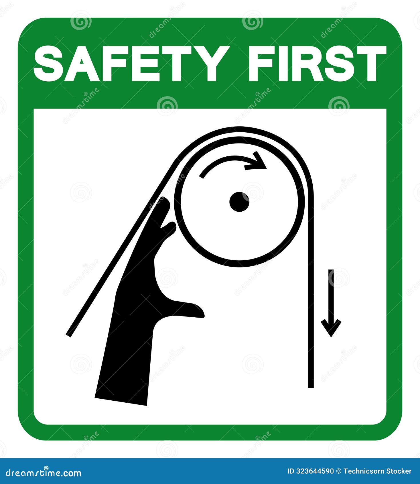 Safety First Hand Entanglement Rollers Symbol Sign, Vector Illustration ...
