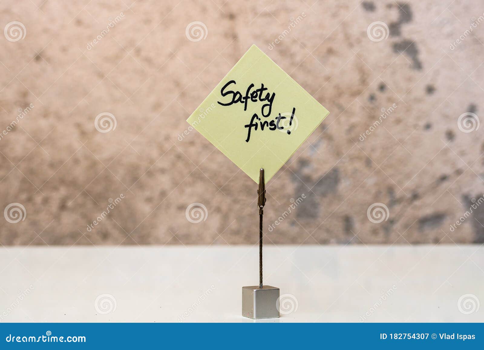 Safety First Handwriting Text on Memo Post Reminder Isolated with Copy ...
