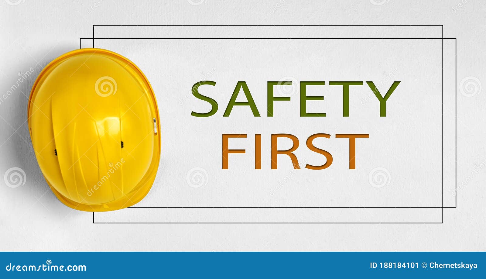 Safety First. Hard Hat on Background Stock Image - Image of ...