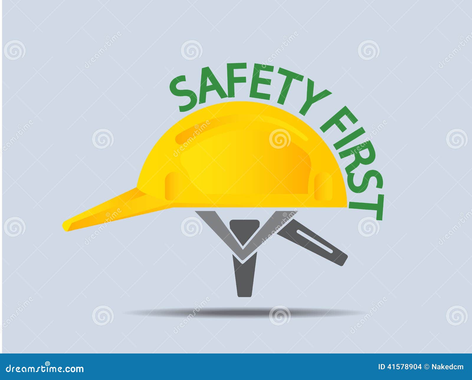 Safety First Hard Hat Vector Illustration Stock Vector - Illustration ...