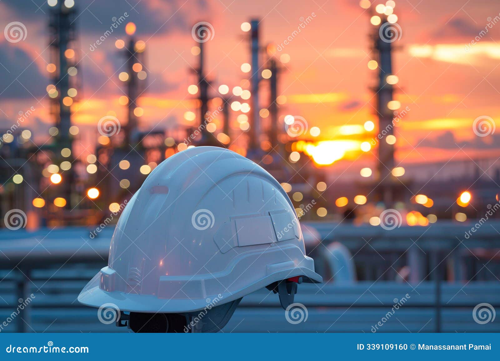 Safety First Hard Helmet Hat and Engineer Tool at Factory Site ...