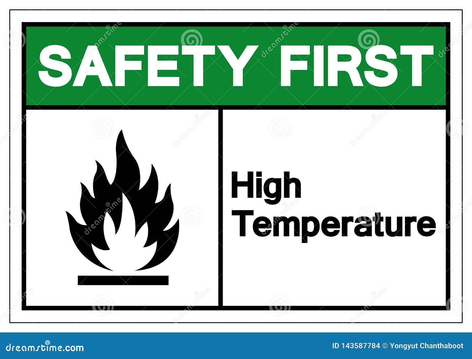 Safety First High Temperature Symbol Sign, Vector Illustration, Isolate ...