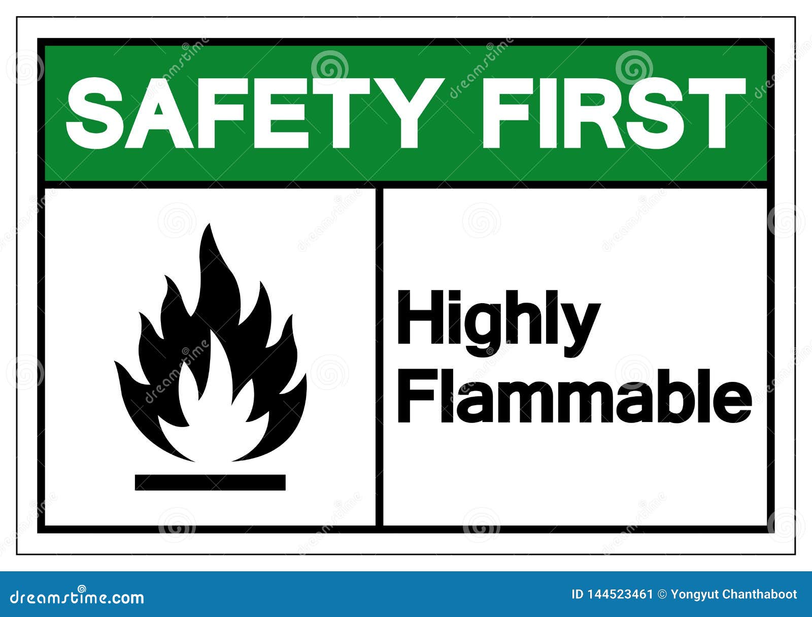 Safety First Highly Flammable Symbol Sign, Vector Illustration, Isolate ...