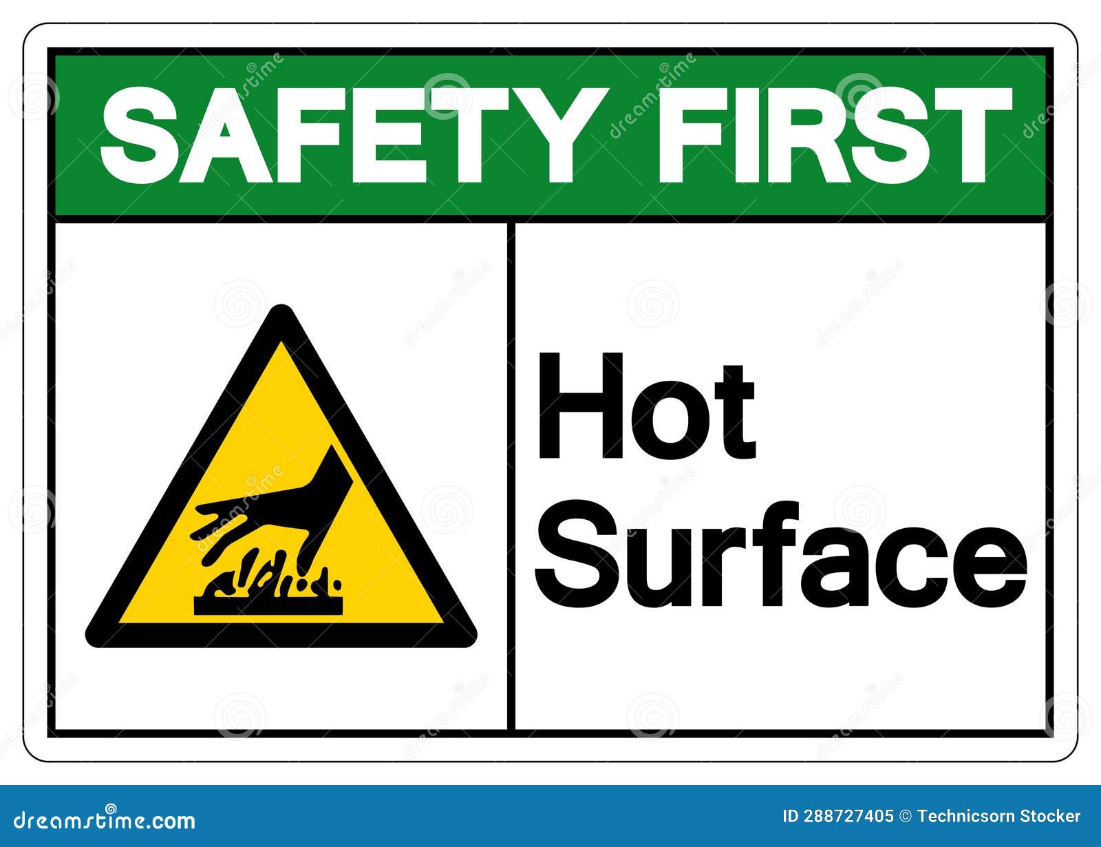 Safety First Hot Surface Symbol, Vector Illustration, Isolate on White ...
