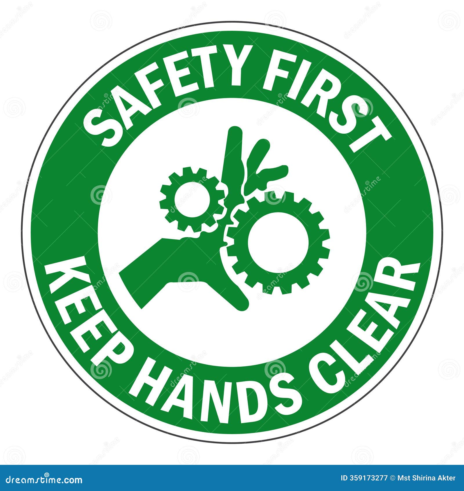 Safety First Keep Hands Clear Signage on White Background Stock Vector ...