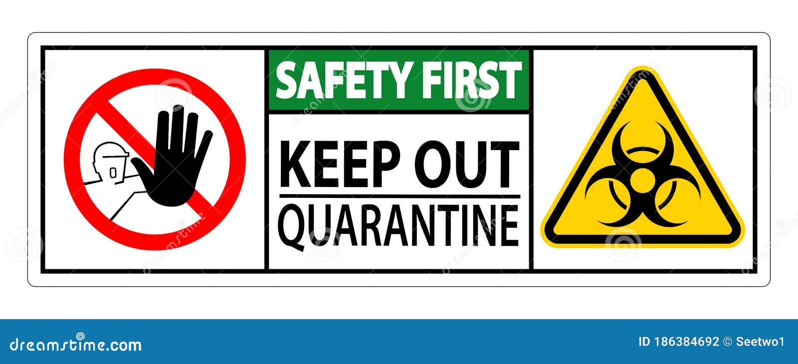 Safety First Keep Out Quarantine Sign Isolated on White Background ...