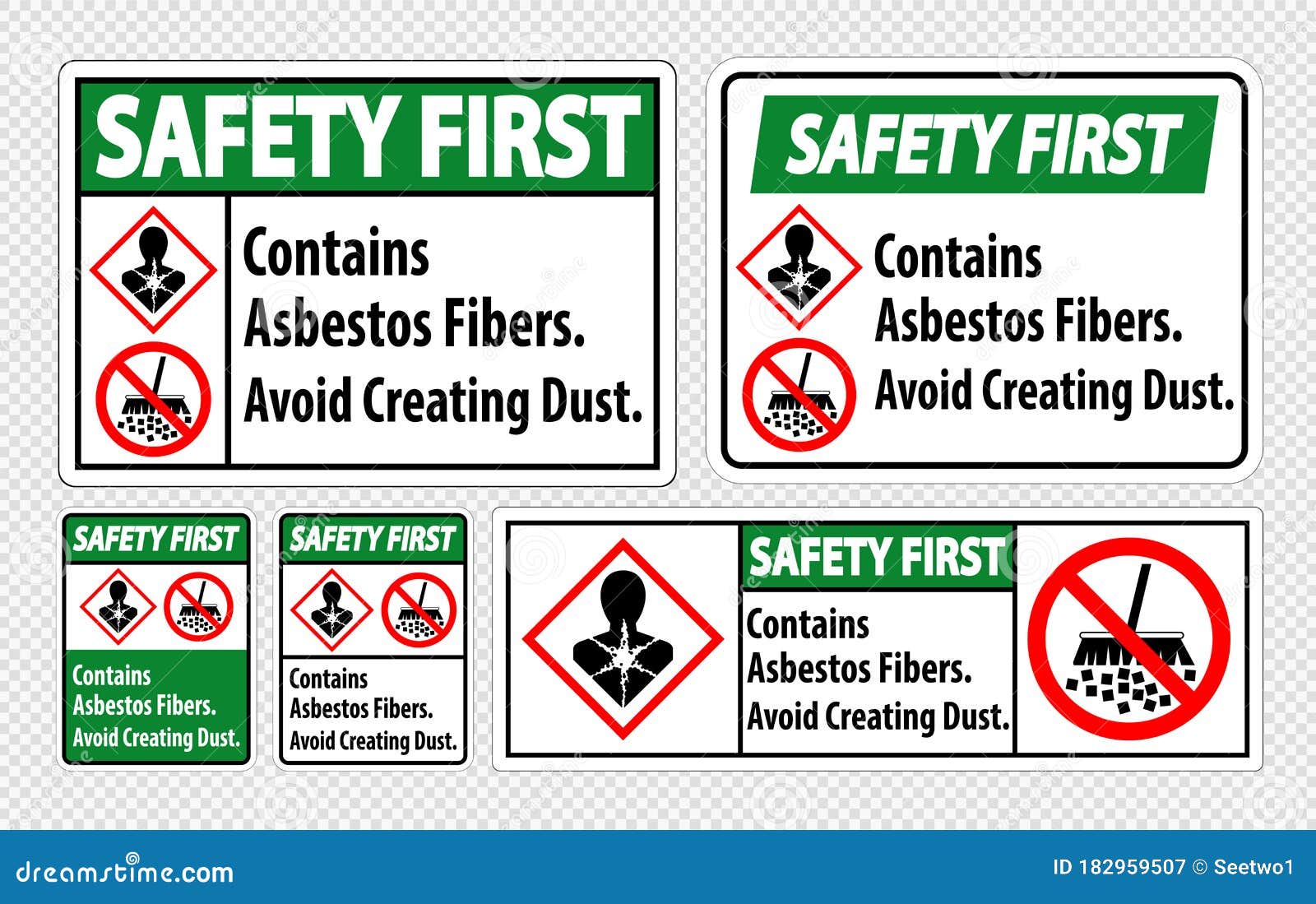 Label Contains Asbestos Fibers,Avoid Creating Dust Cartoon Vector ...