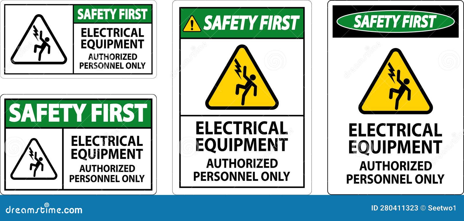 Safety First Label Electrical Equipment, Authorized Personnel only ...