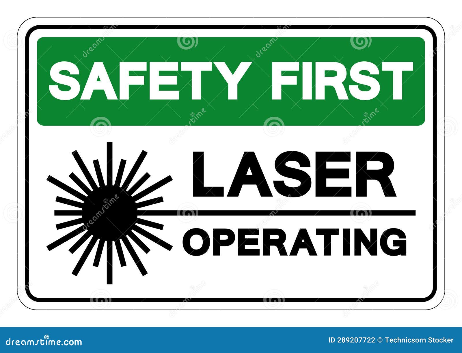 Safety First Laser Operating Symbol Sign,Vector Illustration, Isolate ...