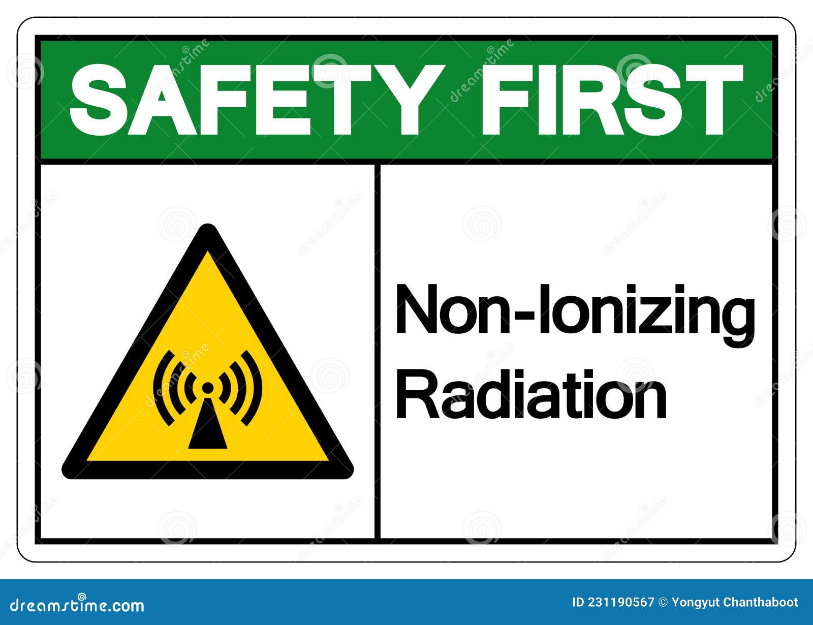 Safety First Non-Ionizing Radiation Symbol, Vector Illustration ...