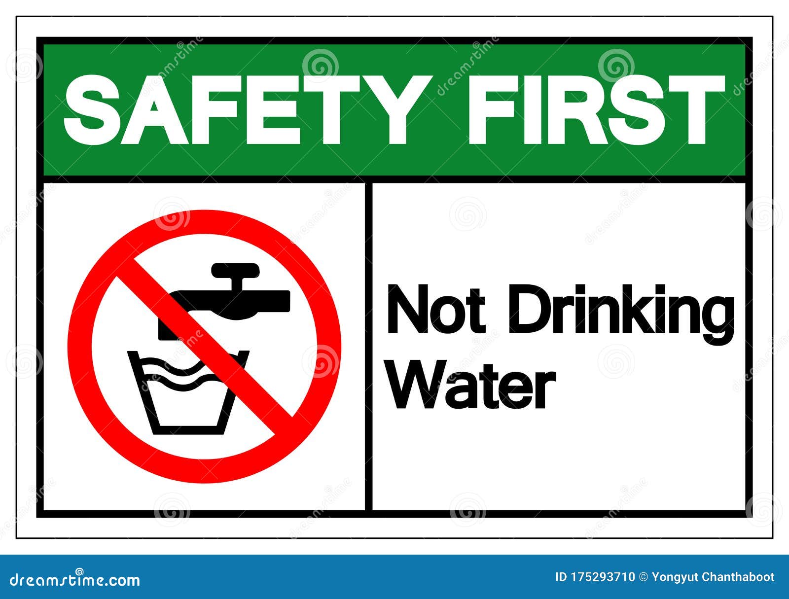 Safety First Not Drinking Water Symbol Sign, Vector Illustration ...