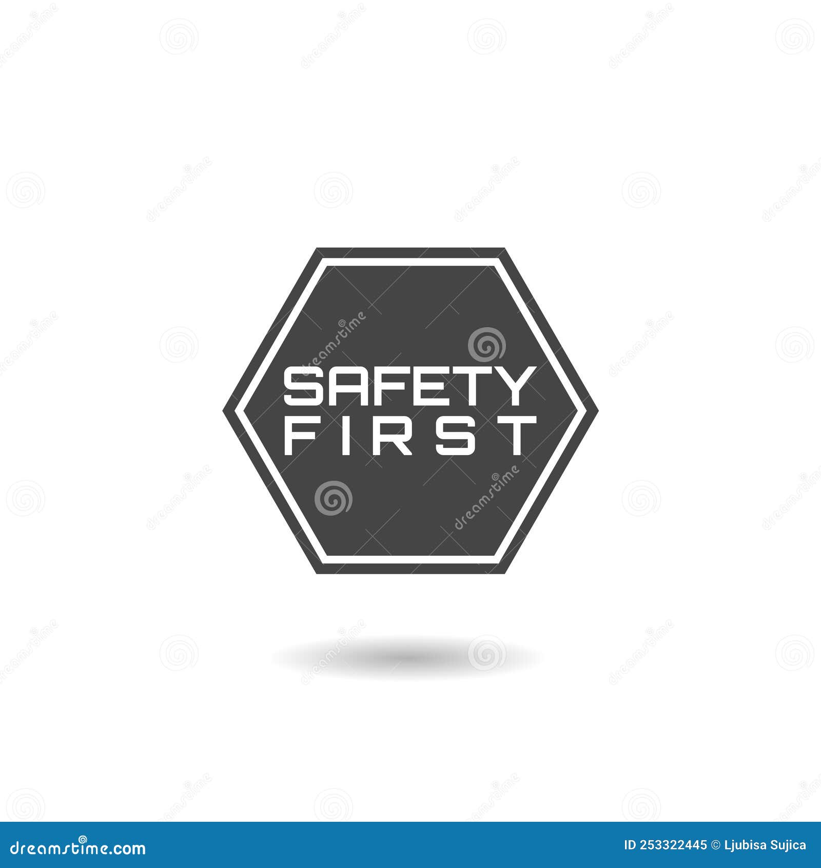 Safety First Octagonal Shape Icon with Shadow Stock Vector ...