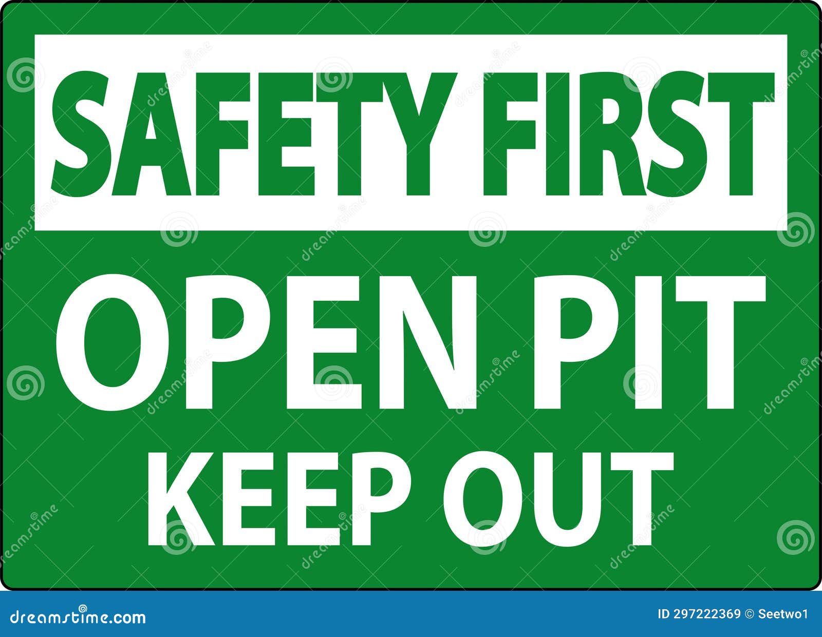 Safety First Open Pit Sign Open Pit Keep Out Stock Vector ...