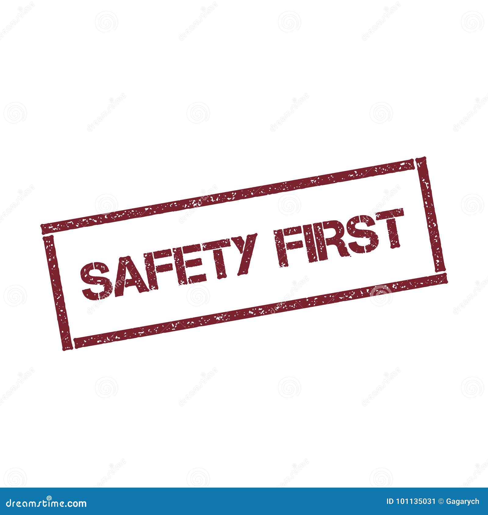 Safety First Rectangular Stamp. Stock Vector - Illustration of label ...