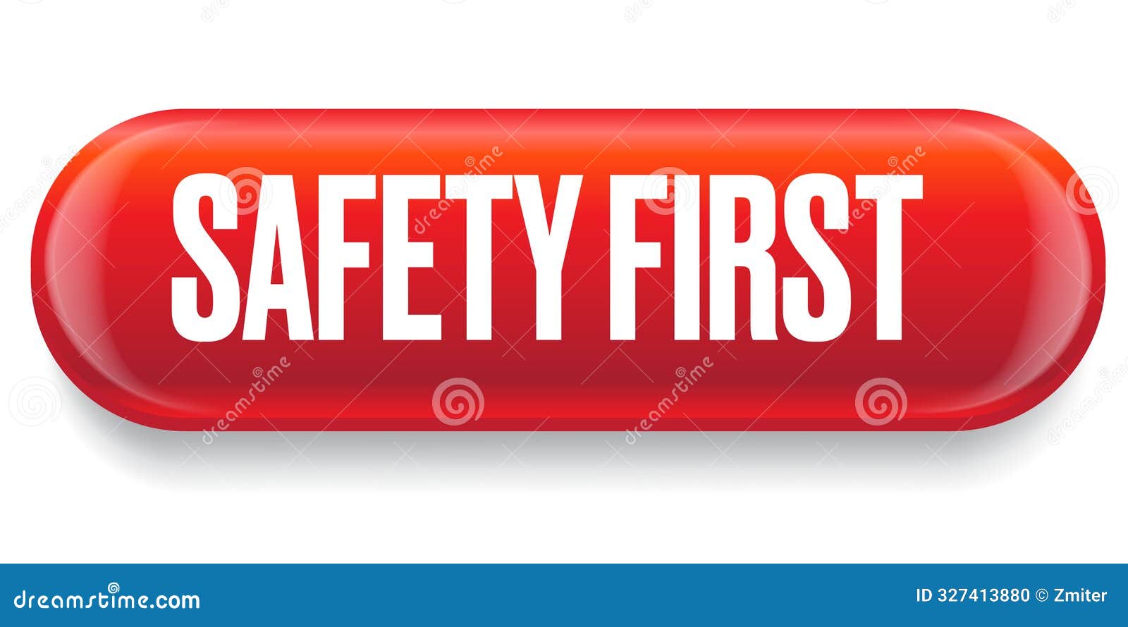 Safety First Red Glossy Web Button and Banner Design Template. Safety ...
