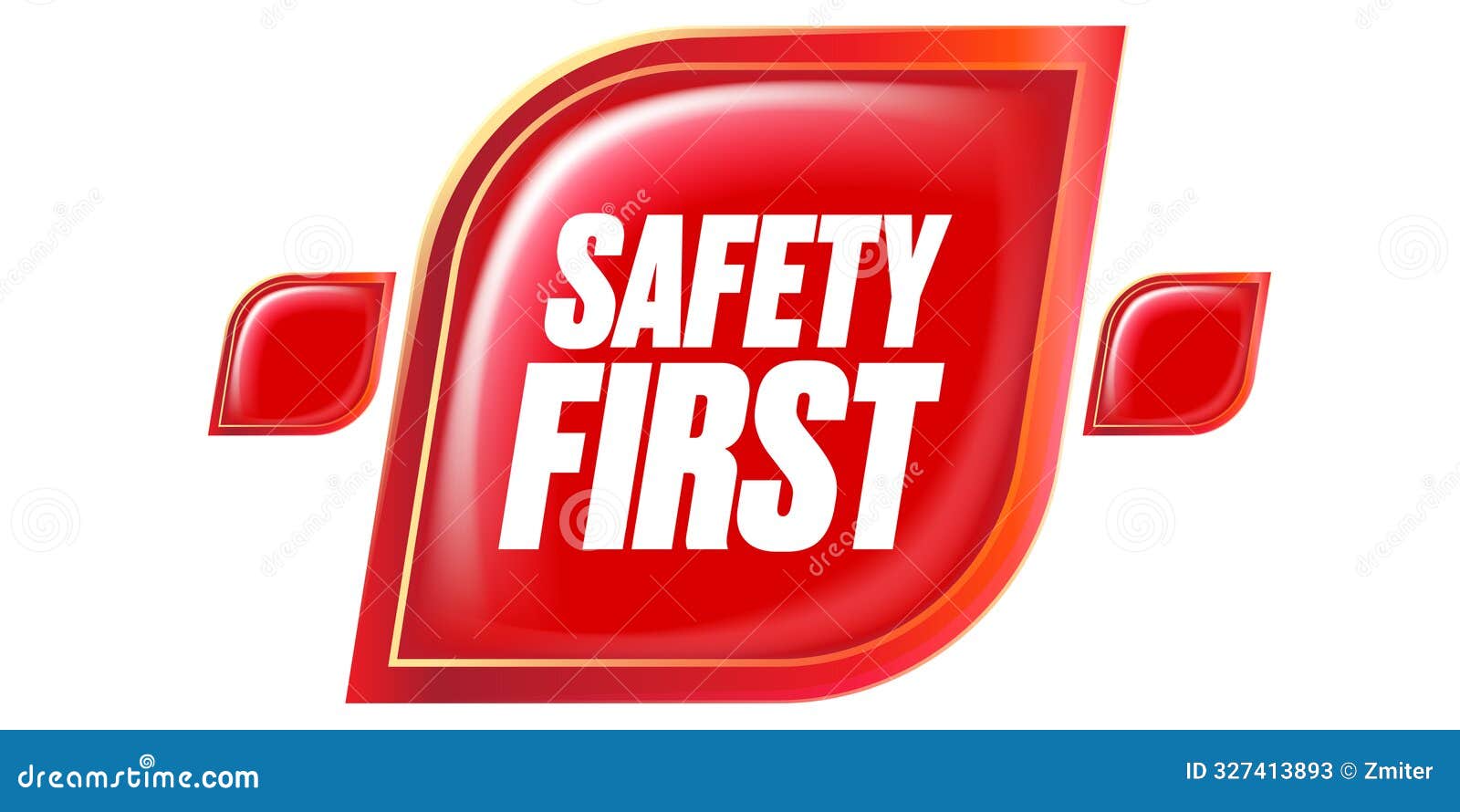 Safety First Red Glossy Web Button and Banner Design Template. Safety ...