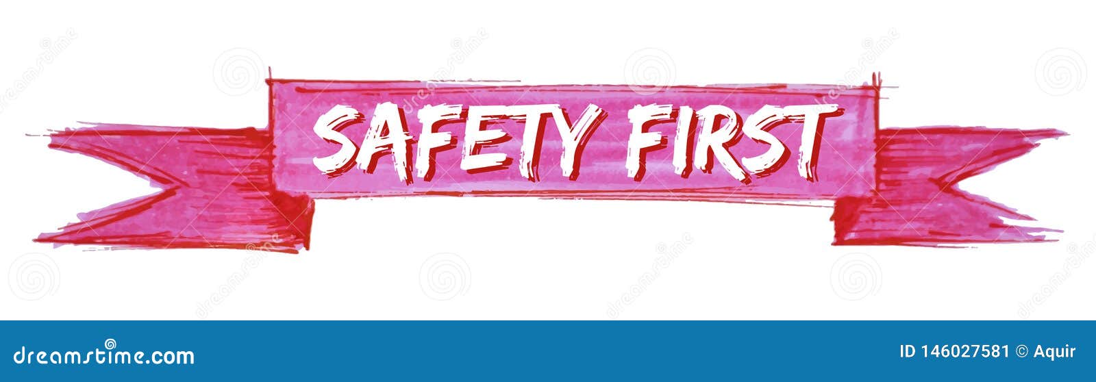 Safety first ribbon stock vector. Illustration of insignia - 146027581