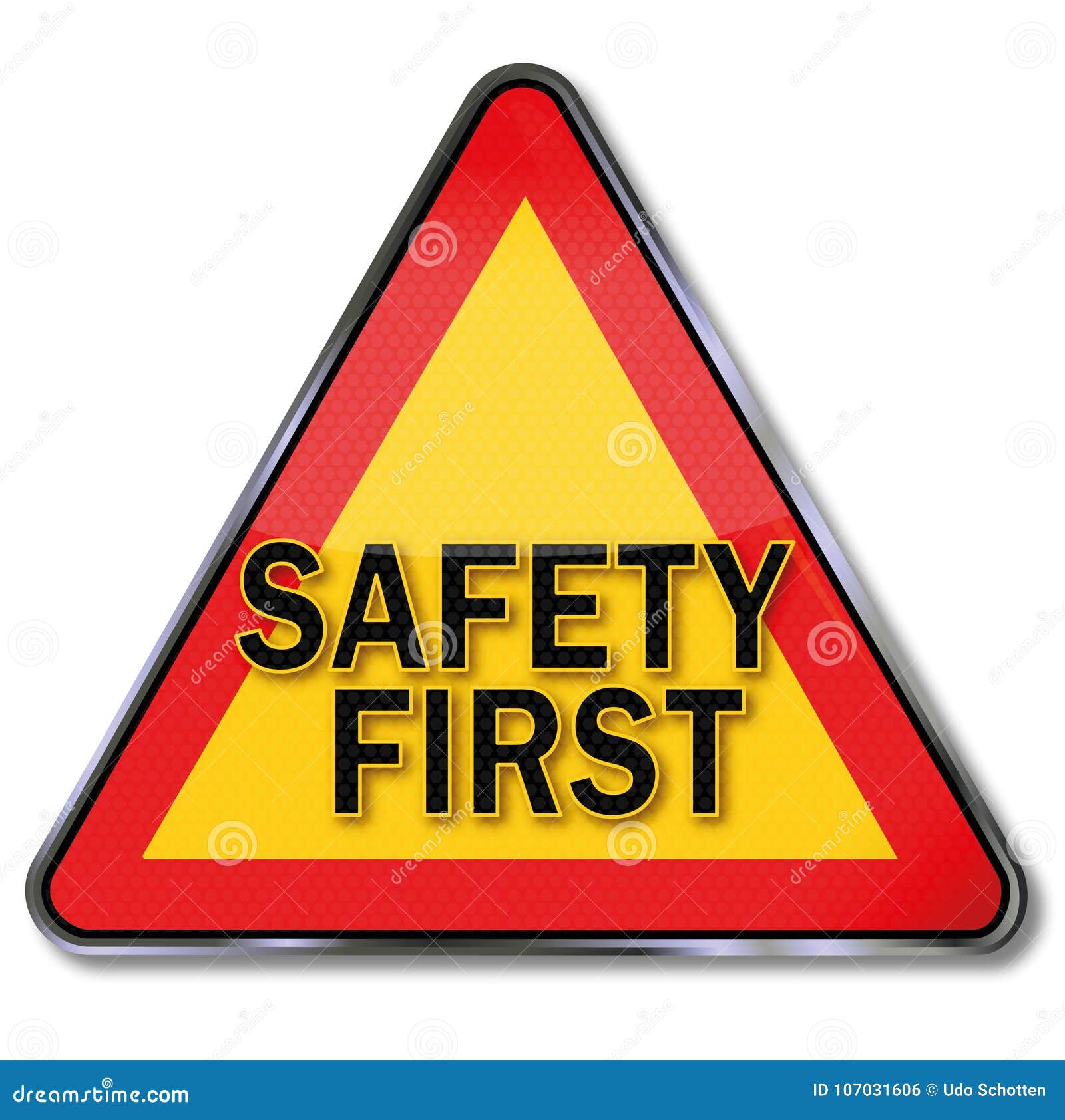 Safety first on the road stock vector. Illustration of check - 107031606