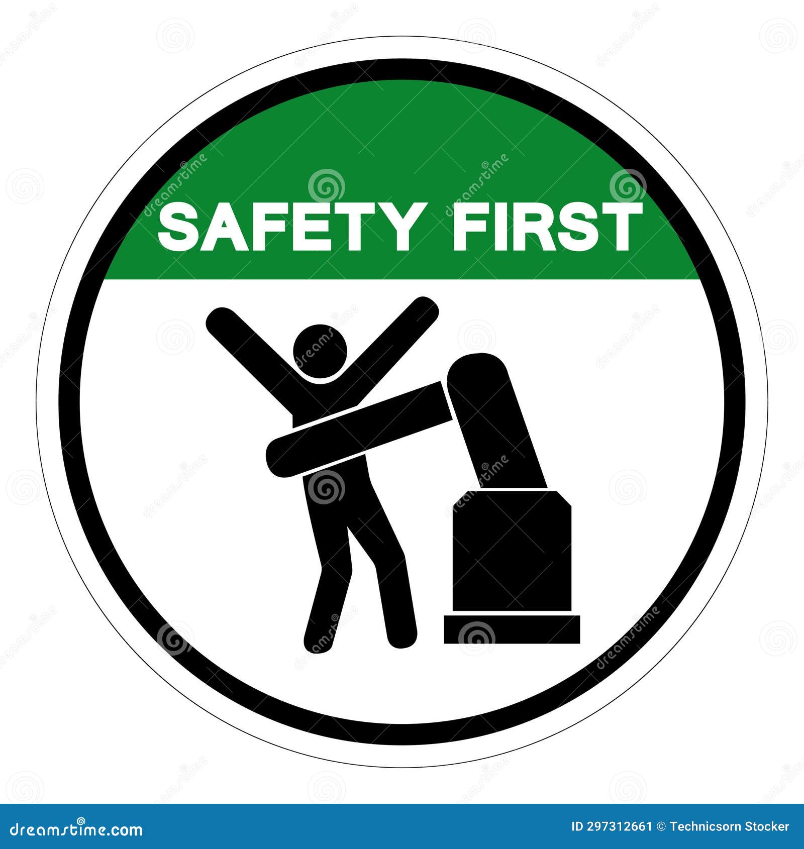 Safety First Robot Symbol Sign, Vector Illustration, Isolate on White ...