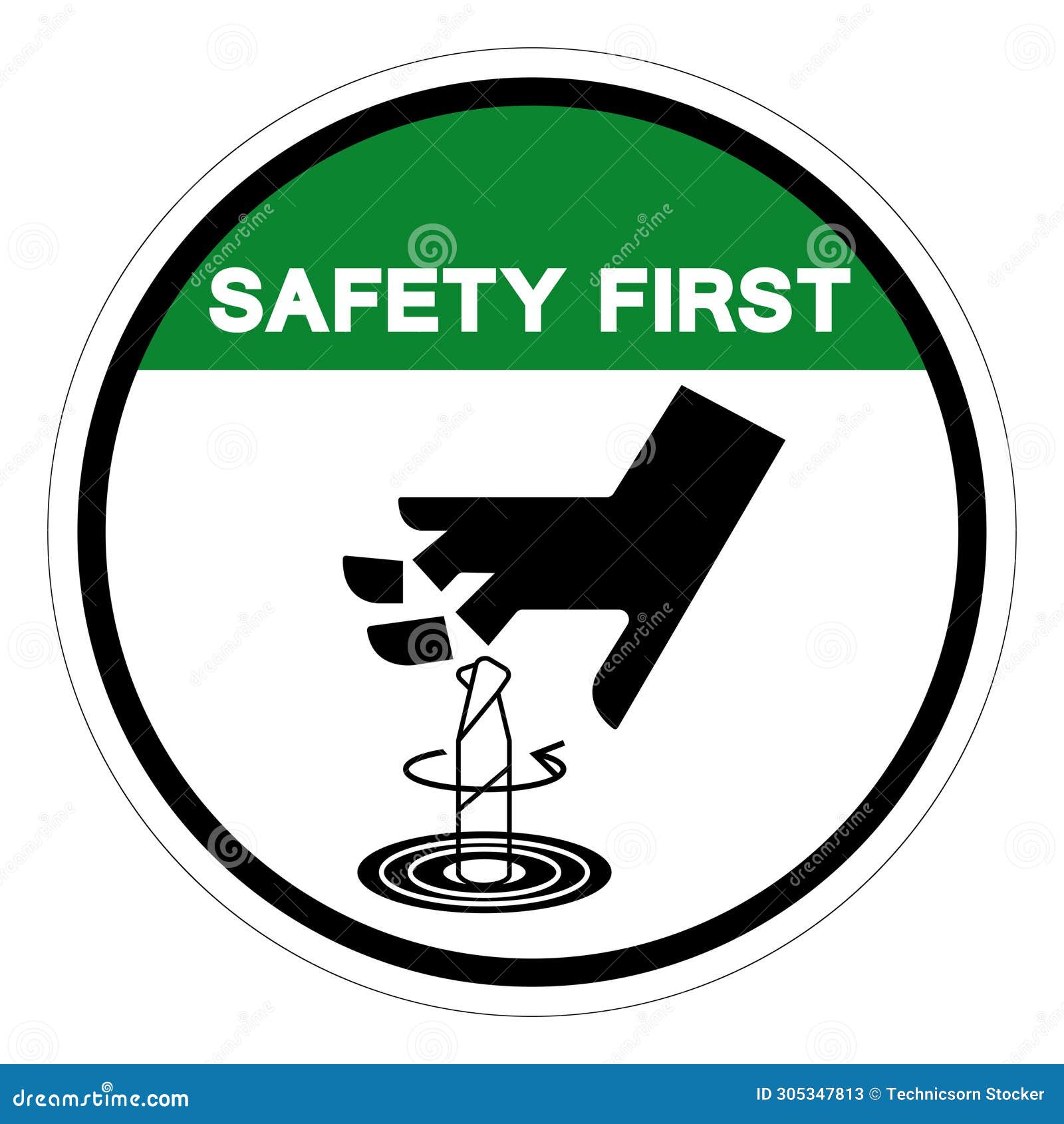 Safety First Rotating Cutter Hazard Symbol Sign, Vector Illustration ...