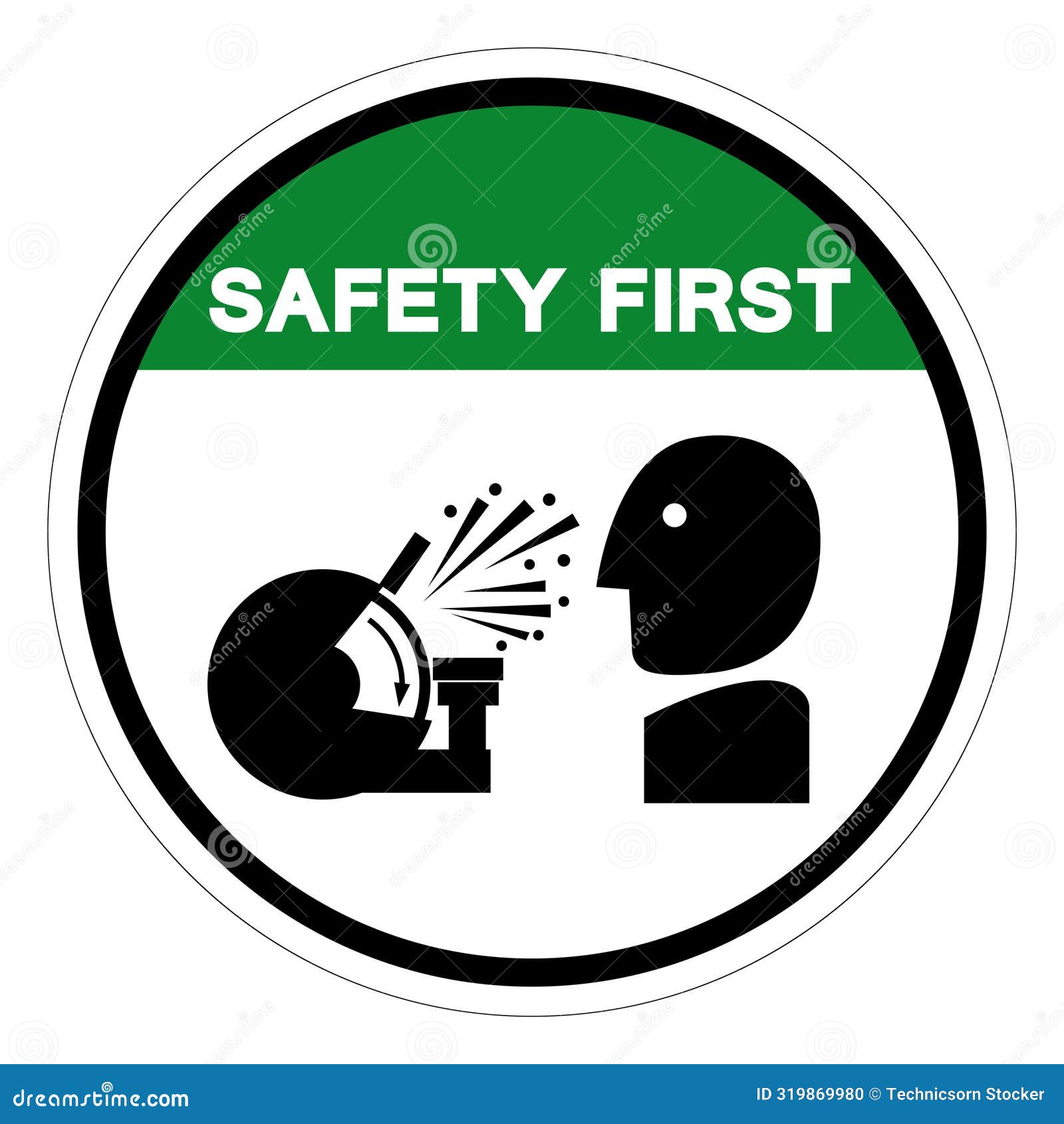 Safety First Rotating Wheels Symbol Sign, Vector Illustration, Isolate ...