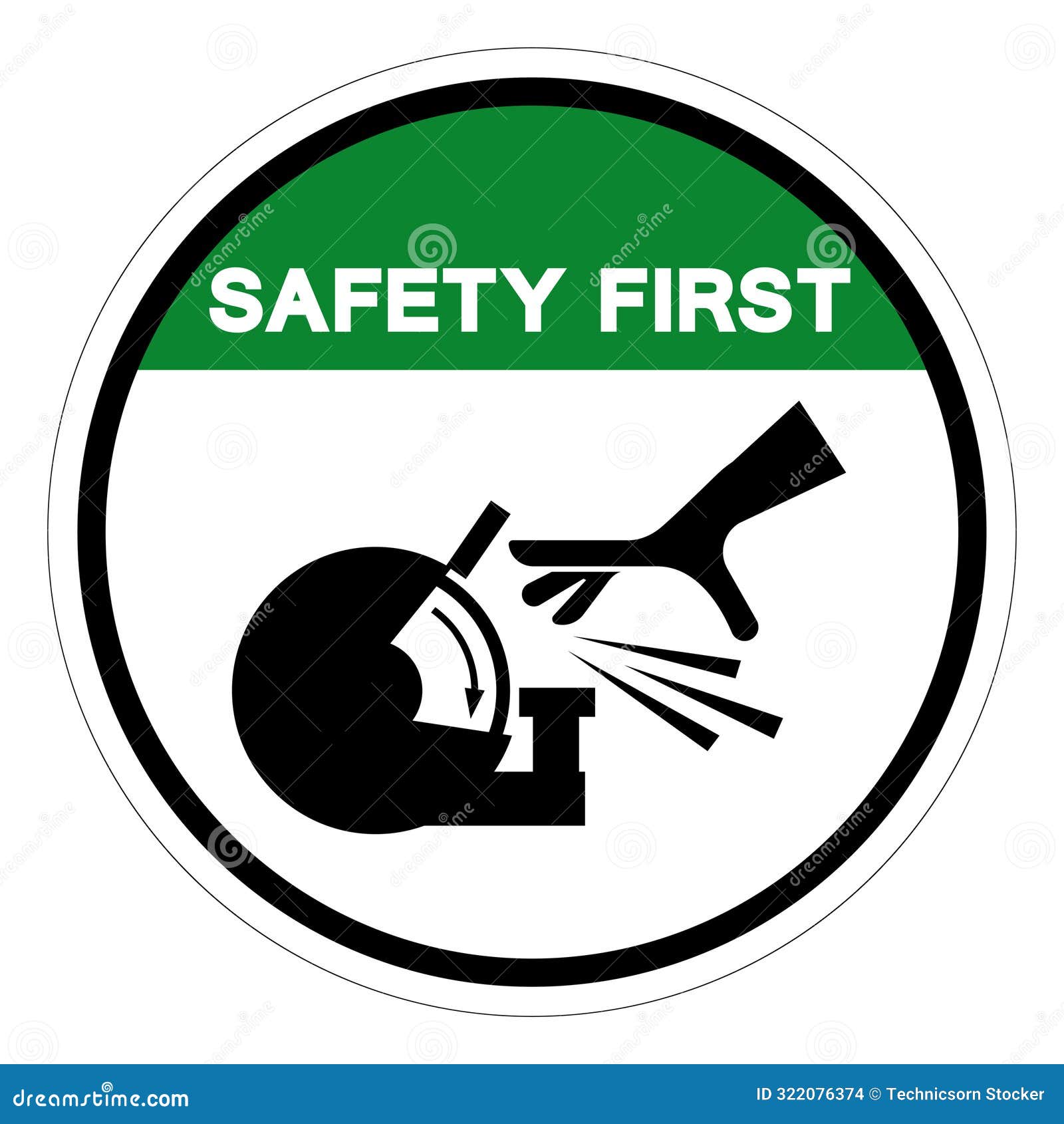 Safety First Rotating Wheels Symbol Sign, Vector Illustration, Isolate ...