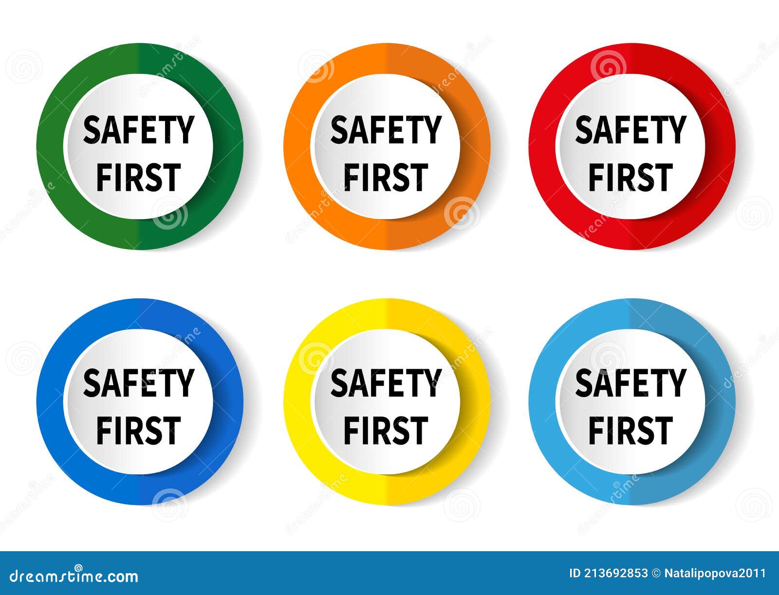 Safety First Rounded Sign. Vector Illustration Stock Vector ...