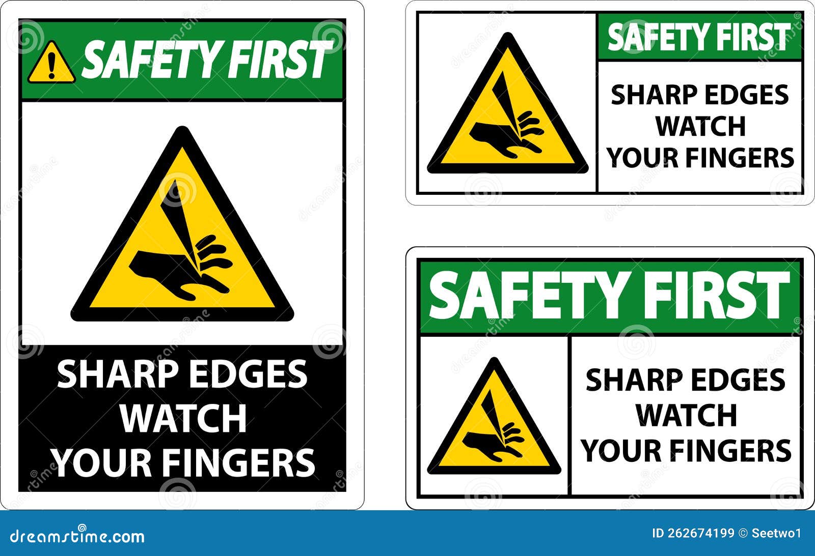 Safety First Sharp Edges Watch Your Fingers on White Background Stock ...