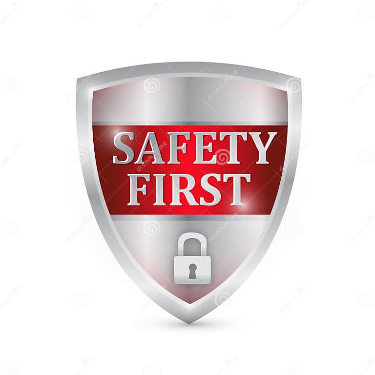 Safety First Shield Illustration Design Stock Illustration ...
