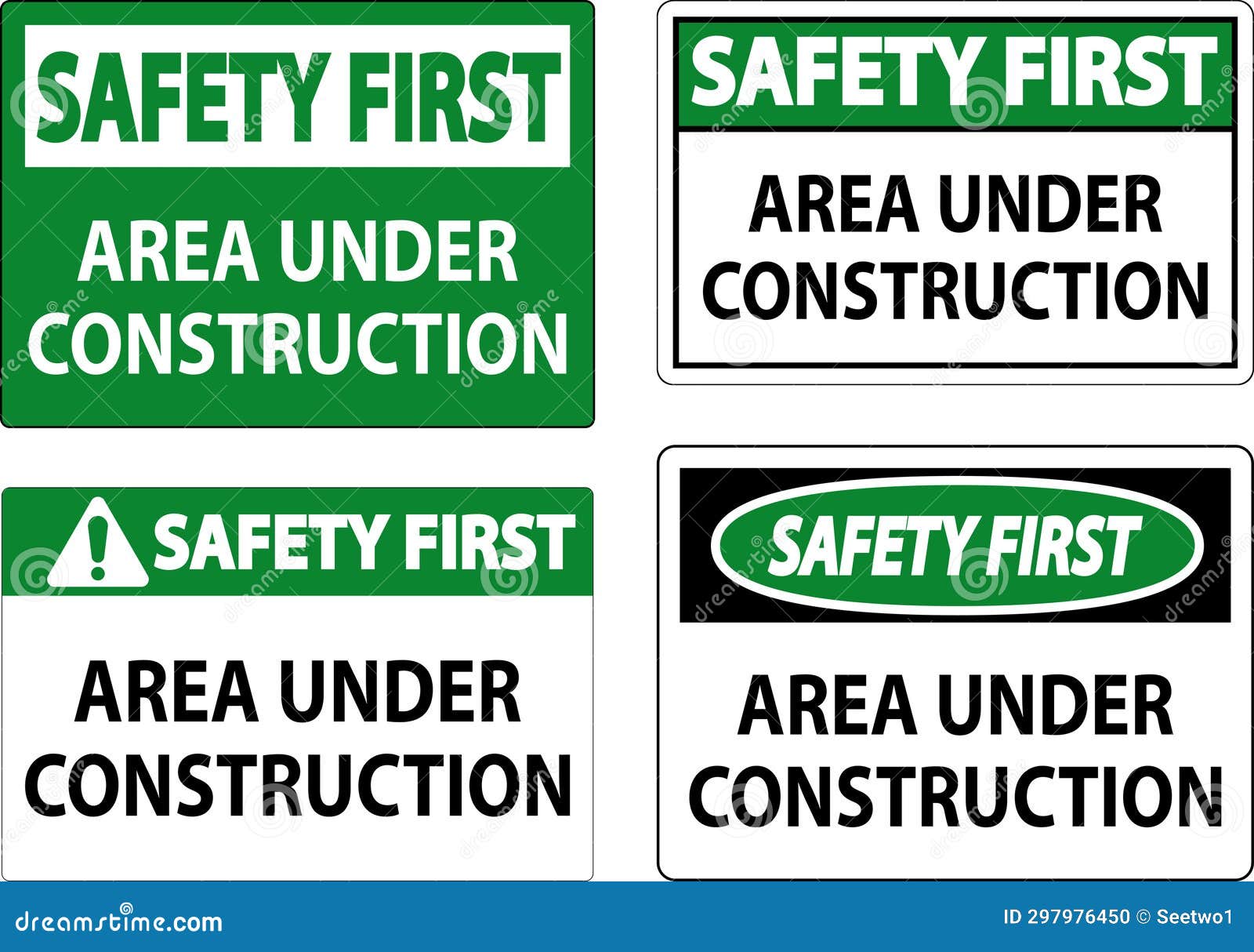 Safety First Sign Area Under Construction Stock Illustration ...