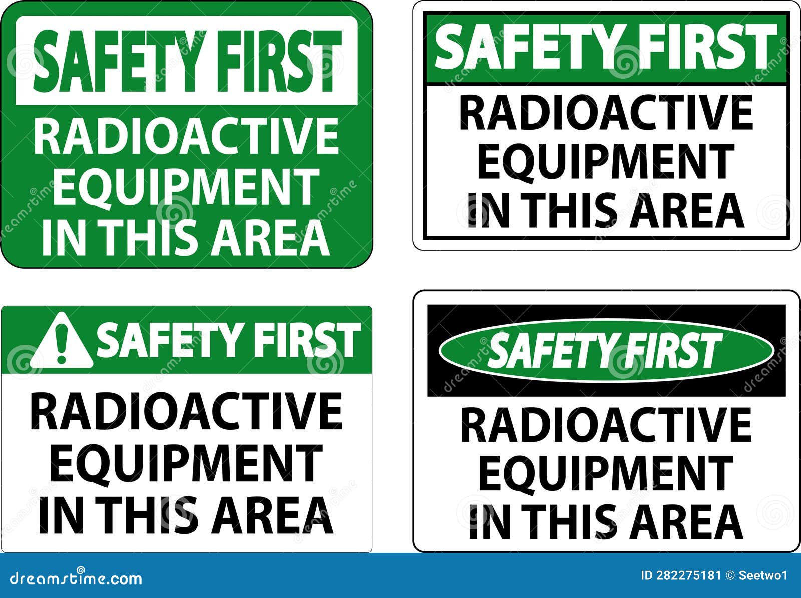 Safety First Sign Caution Radioactive Equipment in this Area Stock ...
