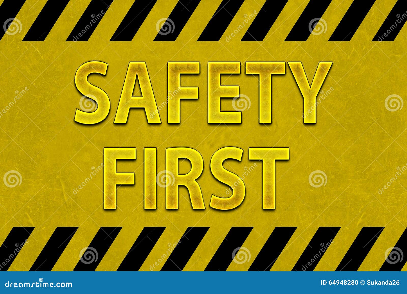 Safety First Sign stock illustration. Illustration of attention - 64948280