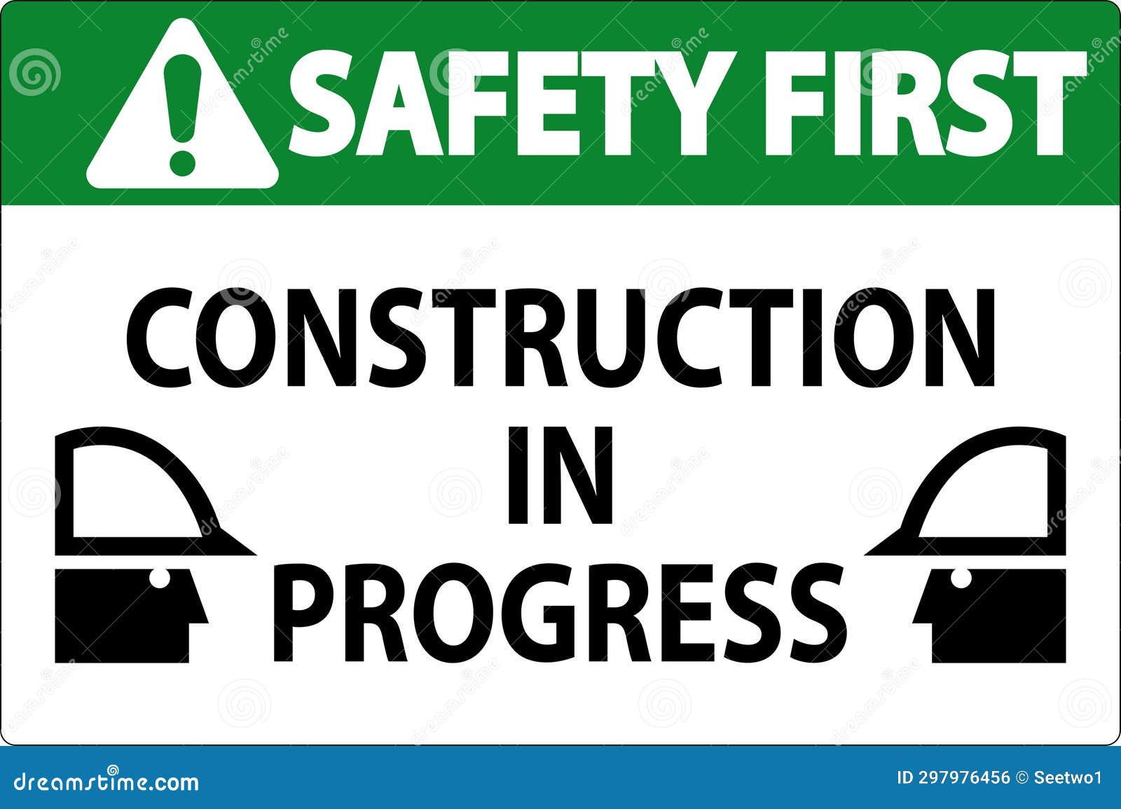 Safety First Sign Construction in Progress Stock Illustration ...