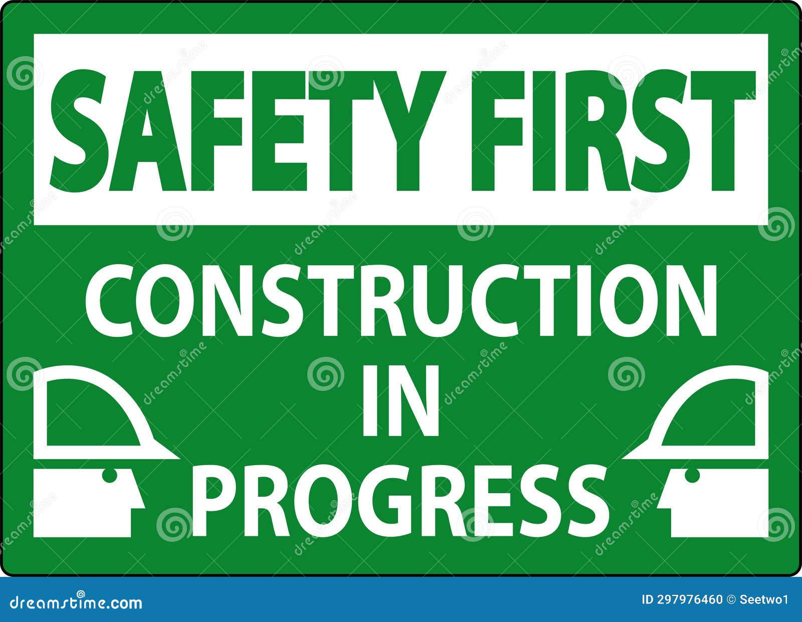 Safety First Sign Construction in Progress Stock Vector - Illustration ...