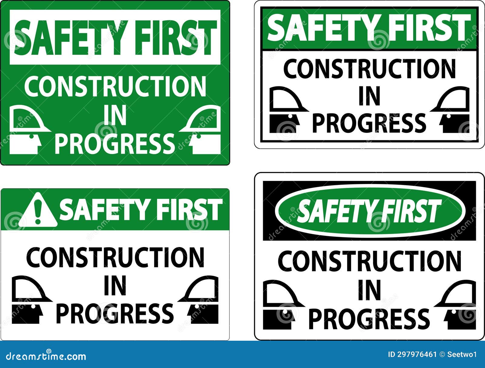 Safety First Sign Construction in Progress Stock Illustration ...