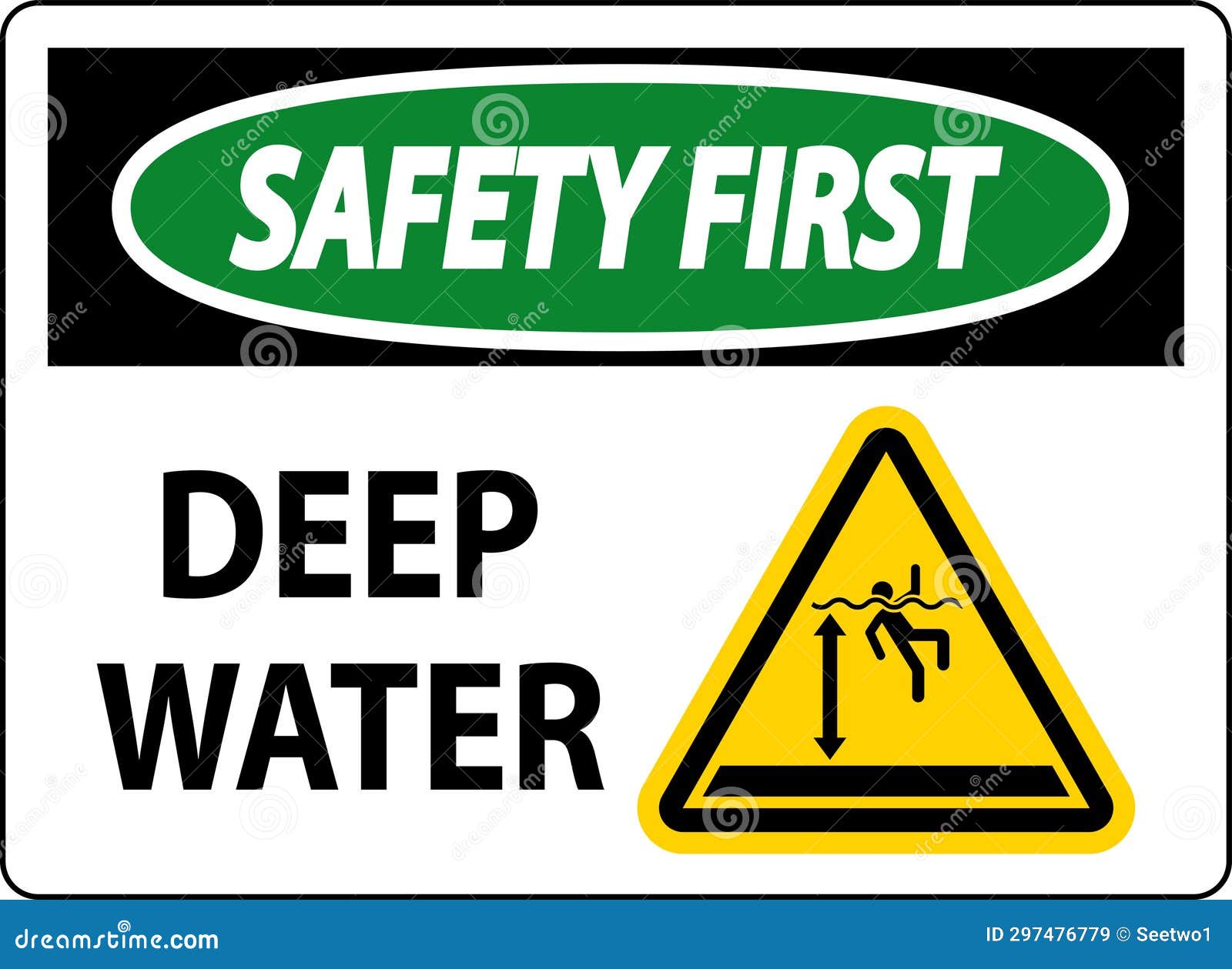 Safety First Sign Deep Water Stock Vector - Illustration of ocean ...