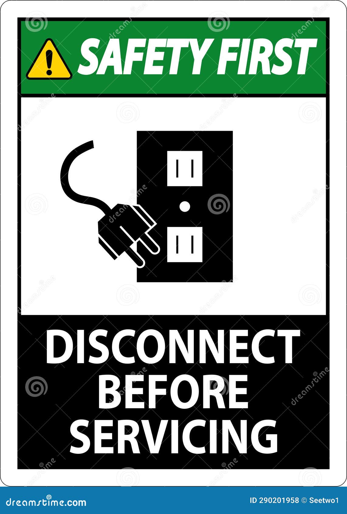 Safety First Sign Disconnect before Servicing Stock Vector ...