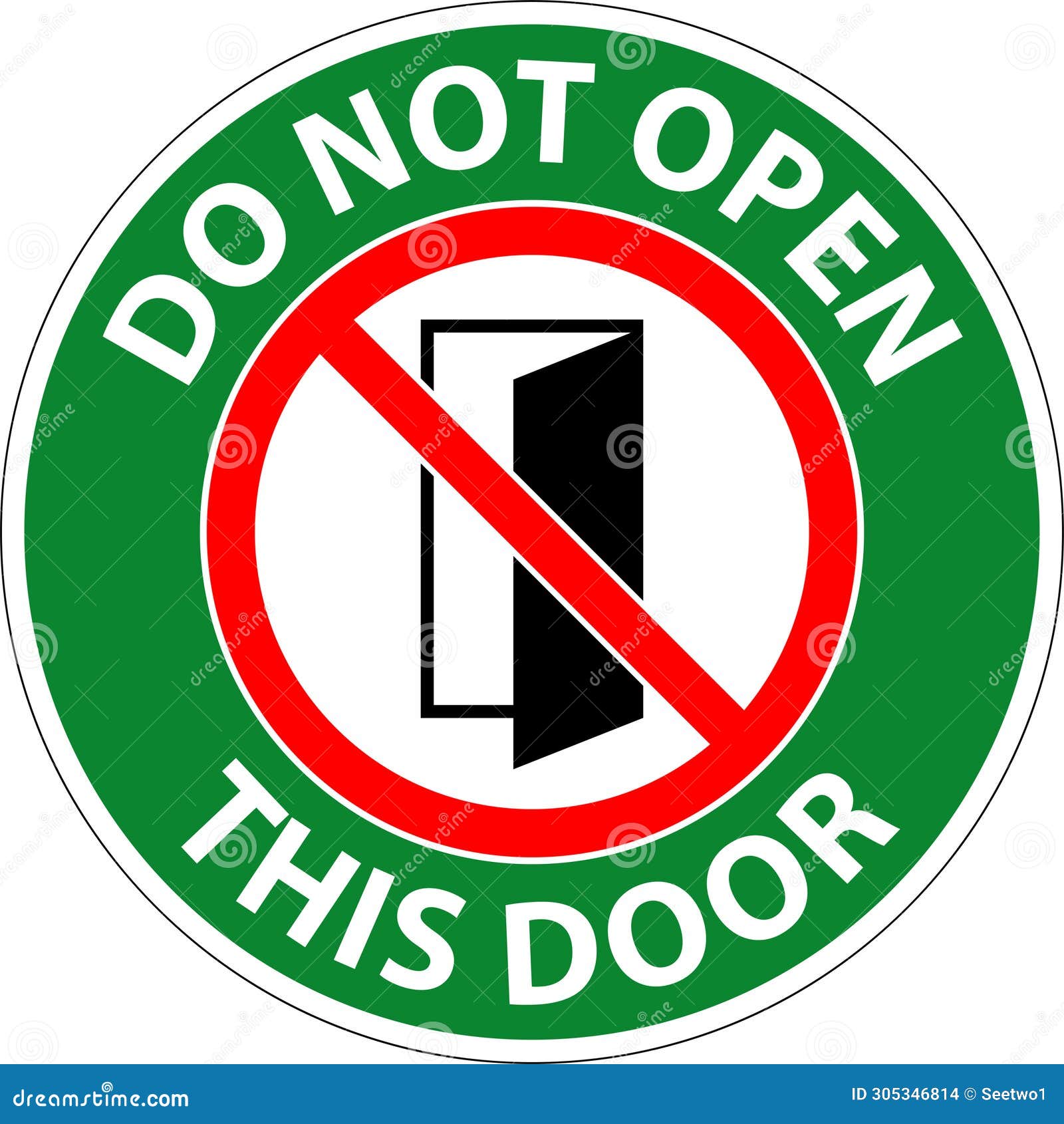 Safety First Sign, Do Not Open this Door Stock Vector - Illustration of ...