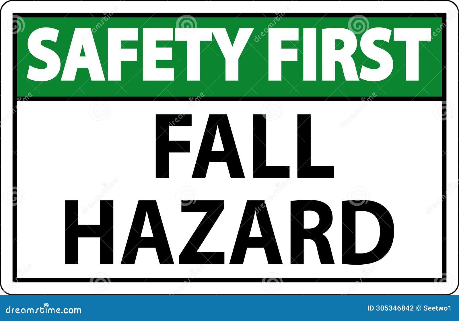 Safety First Sign, Fall Hazard Stock Vector - Illustration of danger ...