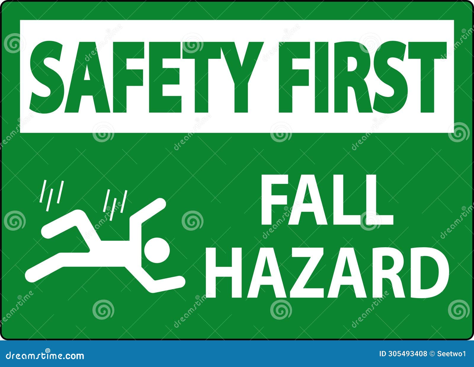 Fall Hazard Symbol Sign Isolate On White Background,Vector Illustration ...