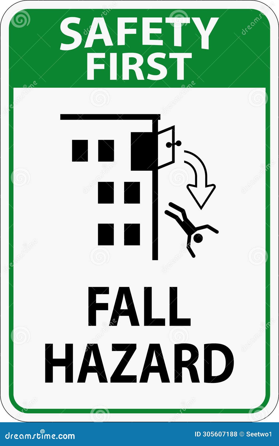 Safety First Sign, Fall Hazard Stock Vector - Illustration of road ...