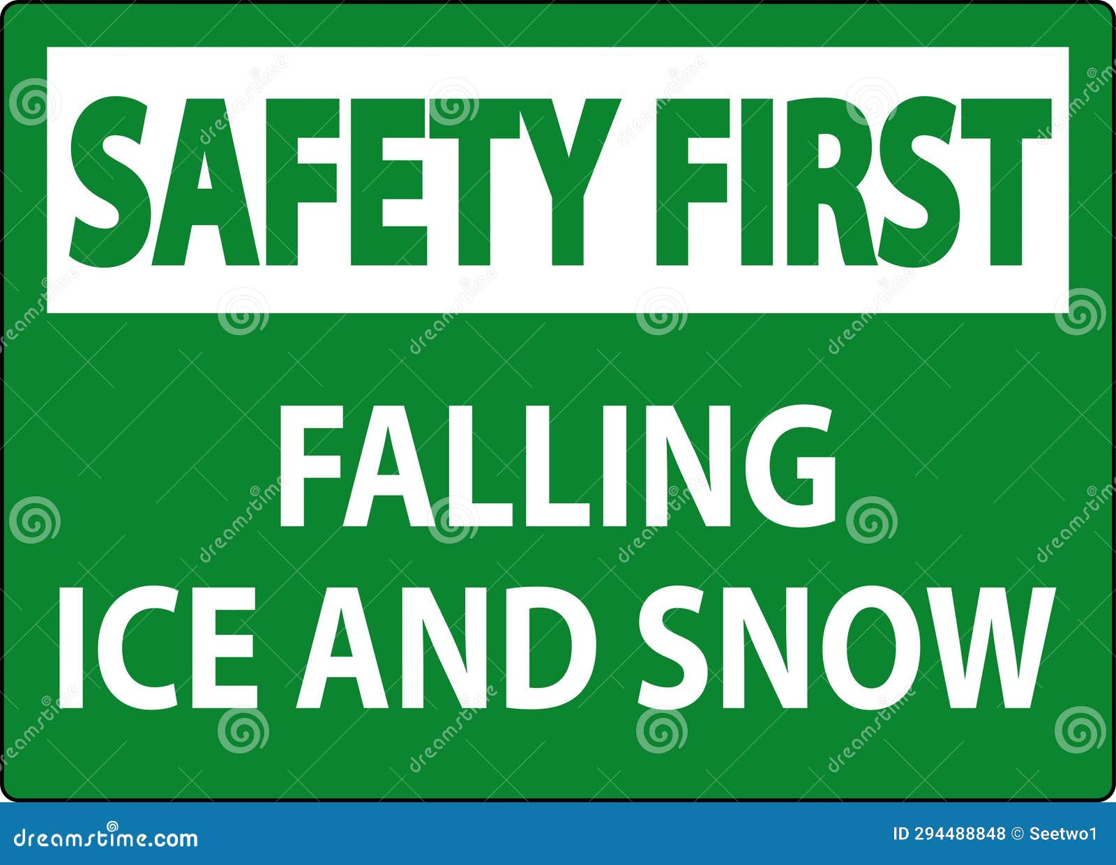 Safety First Sign Falling Ice and Snow Stock Vector - Illustration of ...